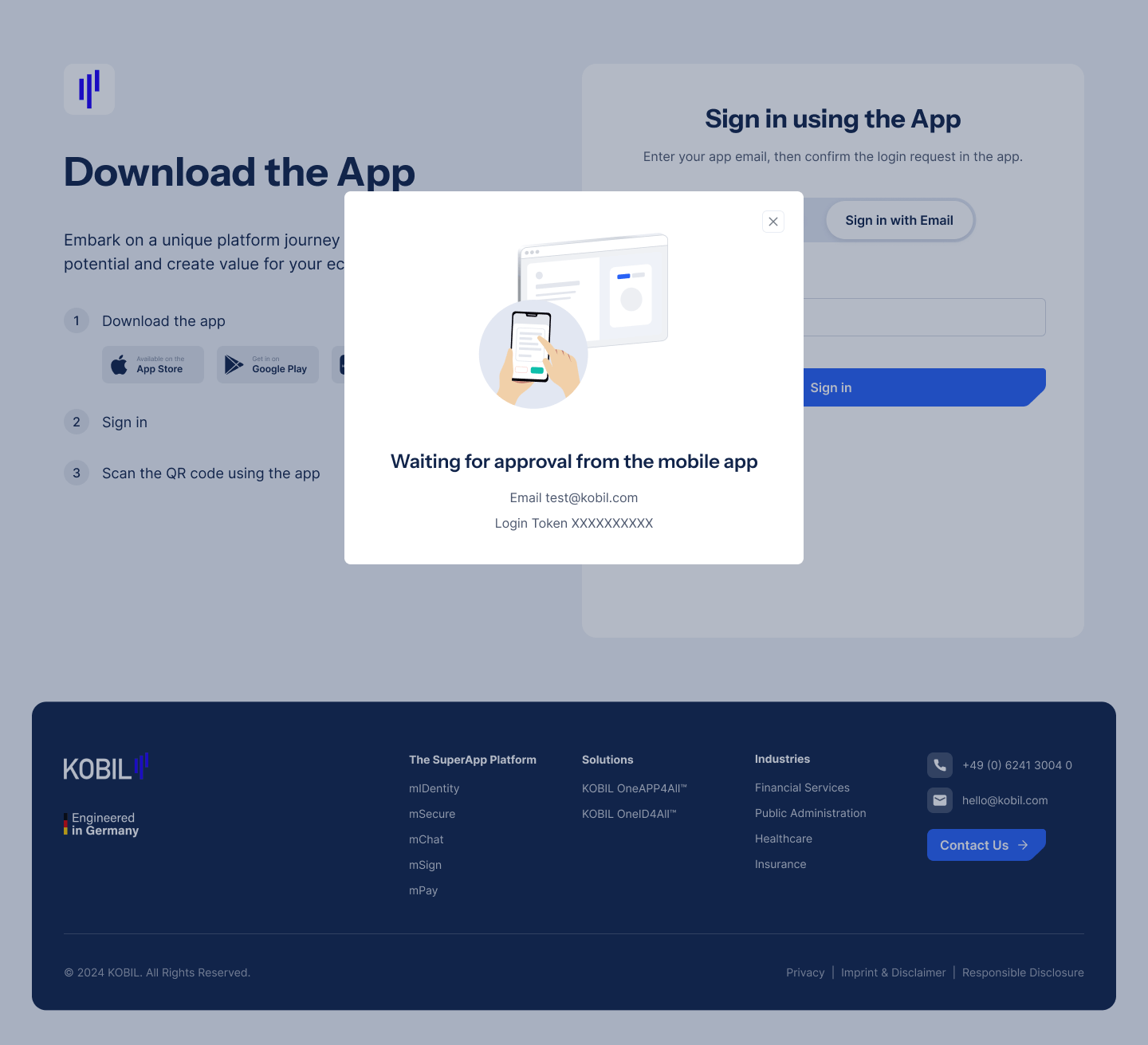 Login Kobil Cloud Documentation